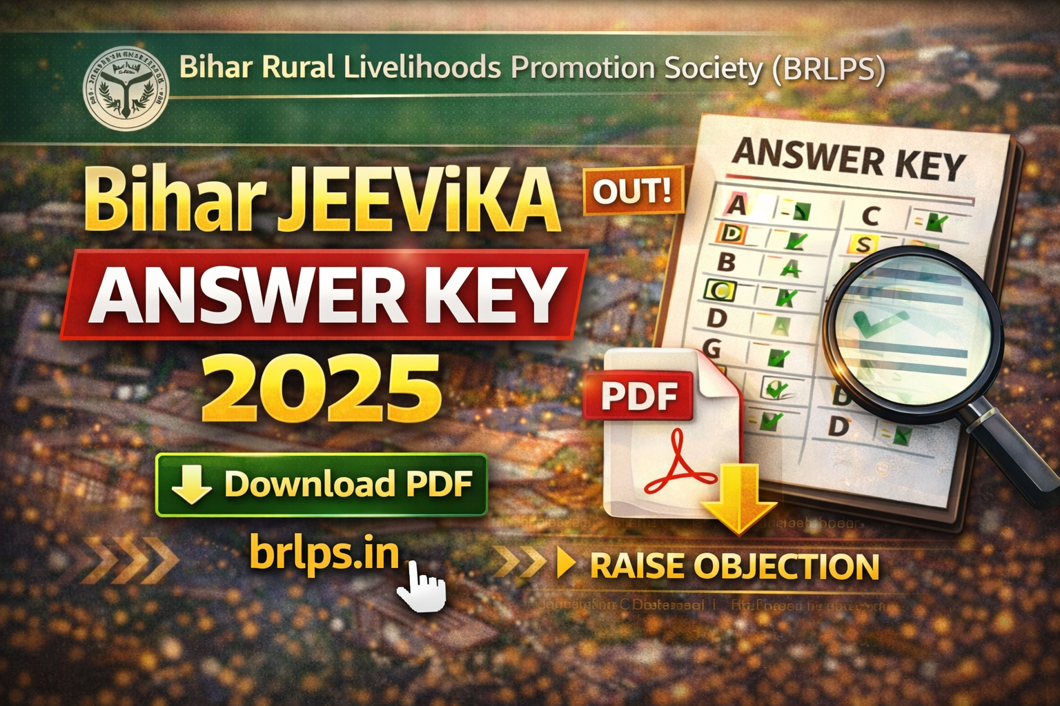 BRLPS JEEVIKA Answer Key 2025 Out | Download Answer Key PDF & Response ...